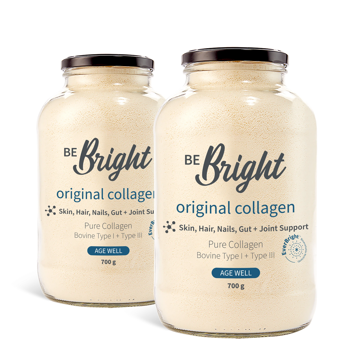 Original Collagen Powder Supplement | 700g Jar x2 | Be Bright